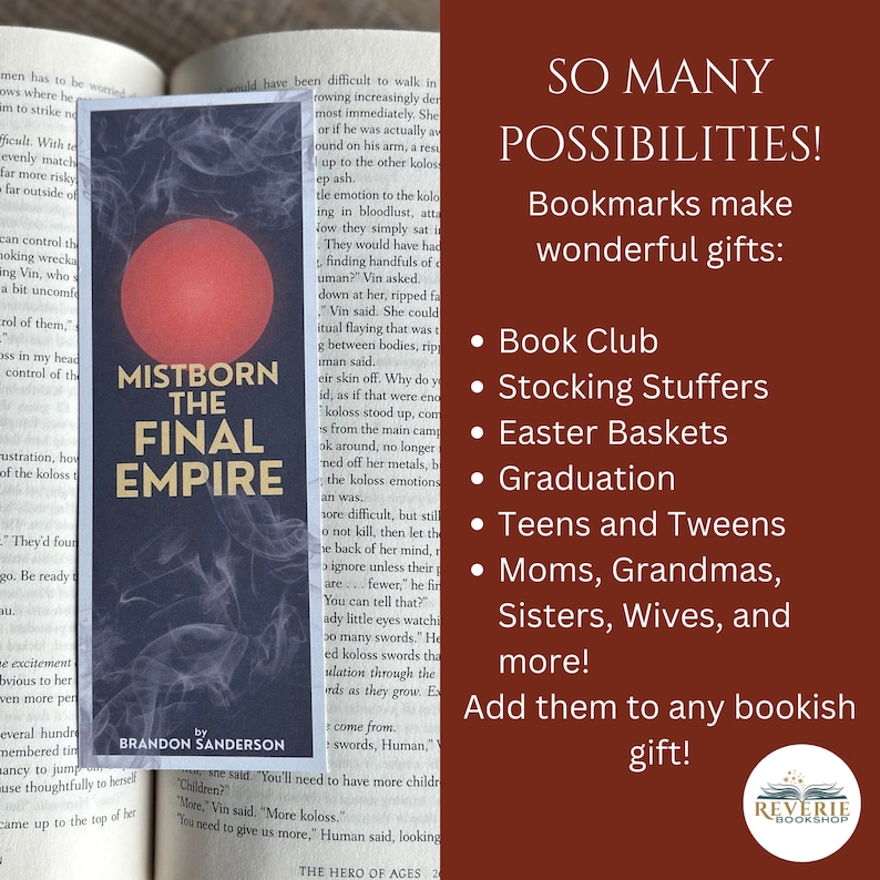 Mistborn Printable Bookmarks | PDF Cosmere Bookmark Set of 3 | Last ...