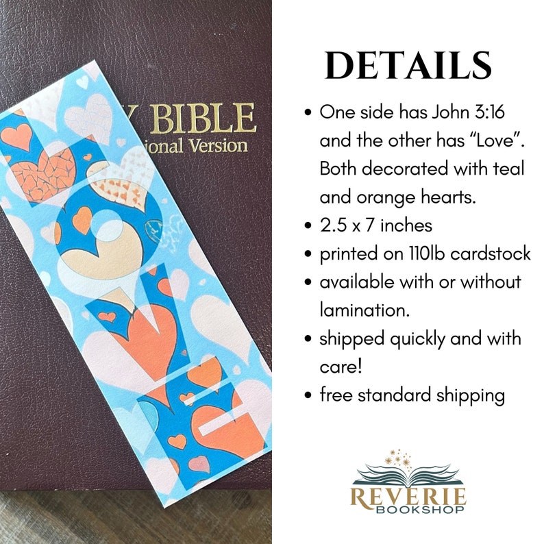 John 3 16 Bible Verse Bookmark 2.5x7 Inch Love Inspirational Gift for ...