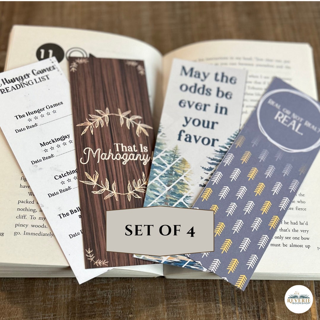 Hunger Games Bookmark Set 2.5x7 Inch Printed on Cardstock Bookish Gift ...