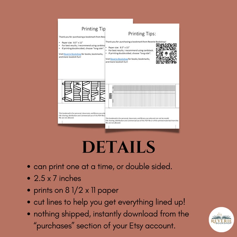 2024 Reading Goals Book Log Printable Bookmark PDF Bookmark Set Reading ...