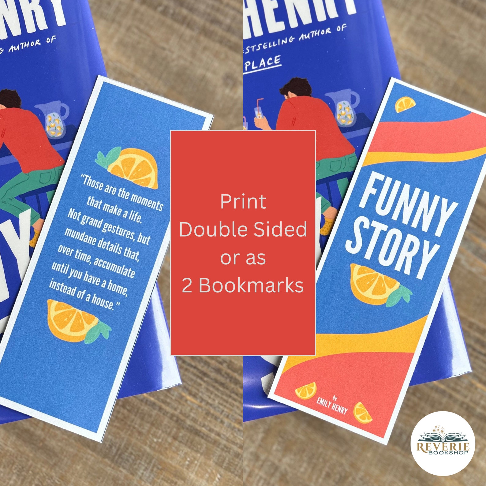 Funny Story Printable Bookmark With Emily Henry Book Quote 2.5x7 in ...
