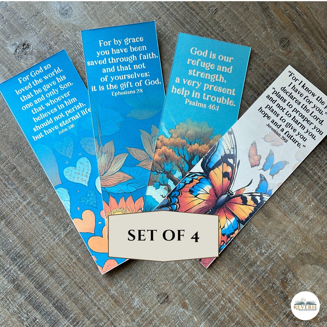 Bible Verse Bookmark Set 2.5x7 Inch Printed on Cardstock Christian ...