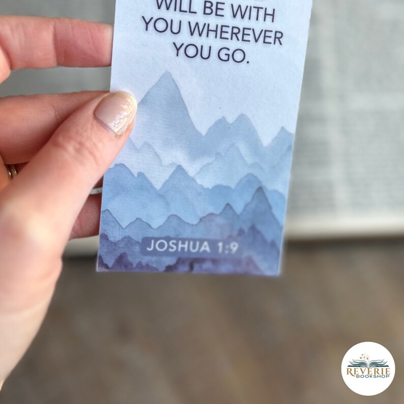 Joshua 1:9 Printable Bookmark With Mountains Bible Reading Accessory 2 ...