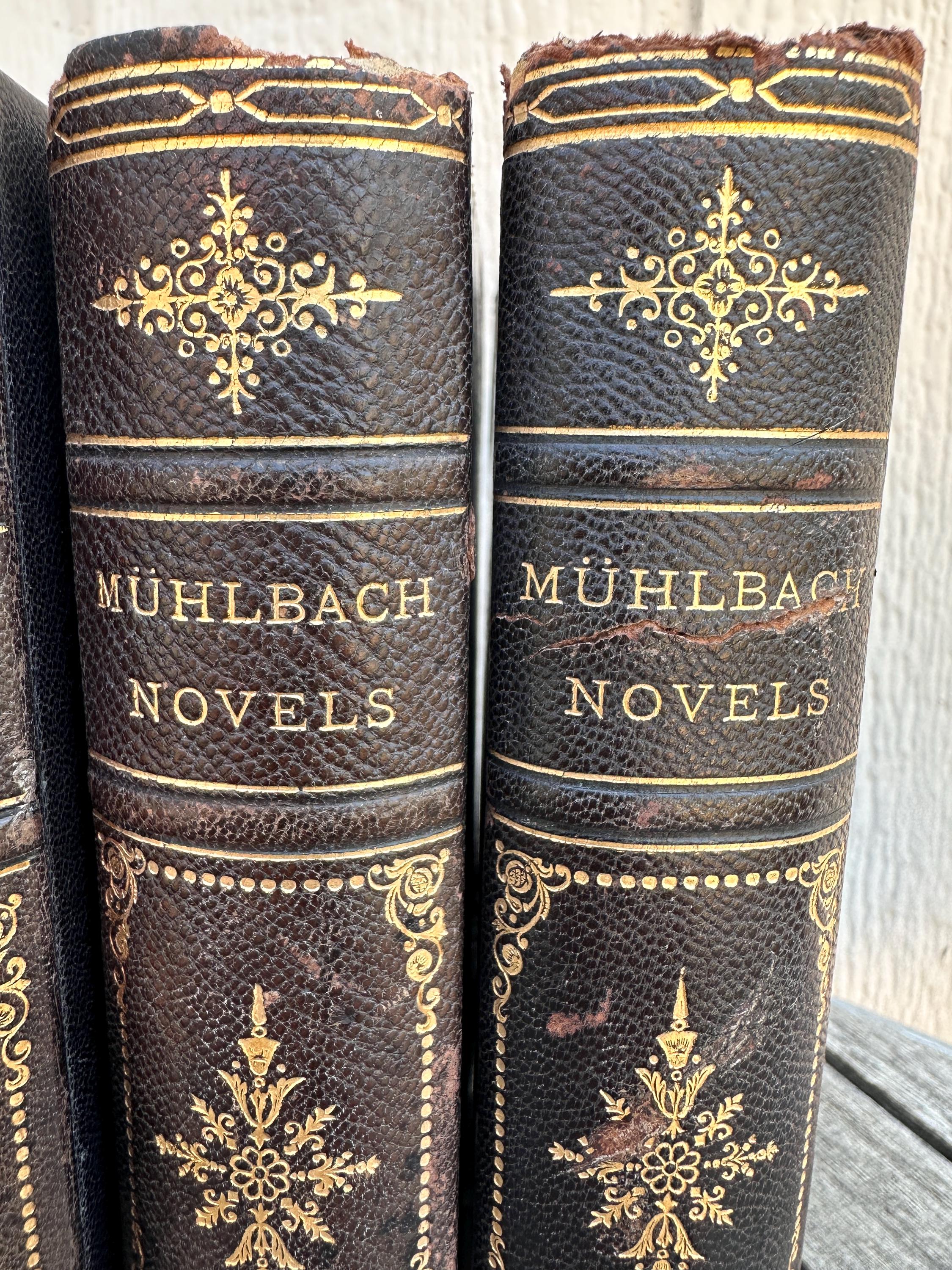 Antique 1898 Set 7 of Historical Books Muhlbach Novels/ Leather Bound ...