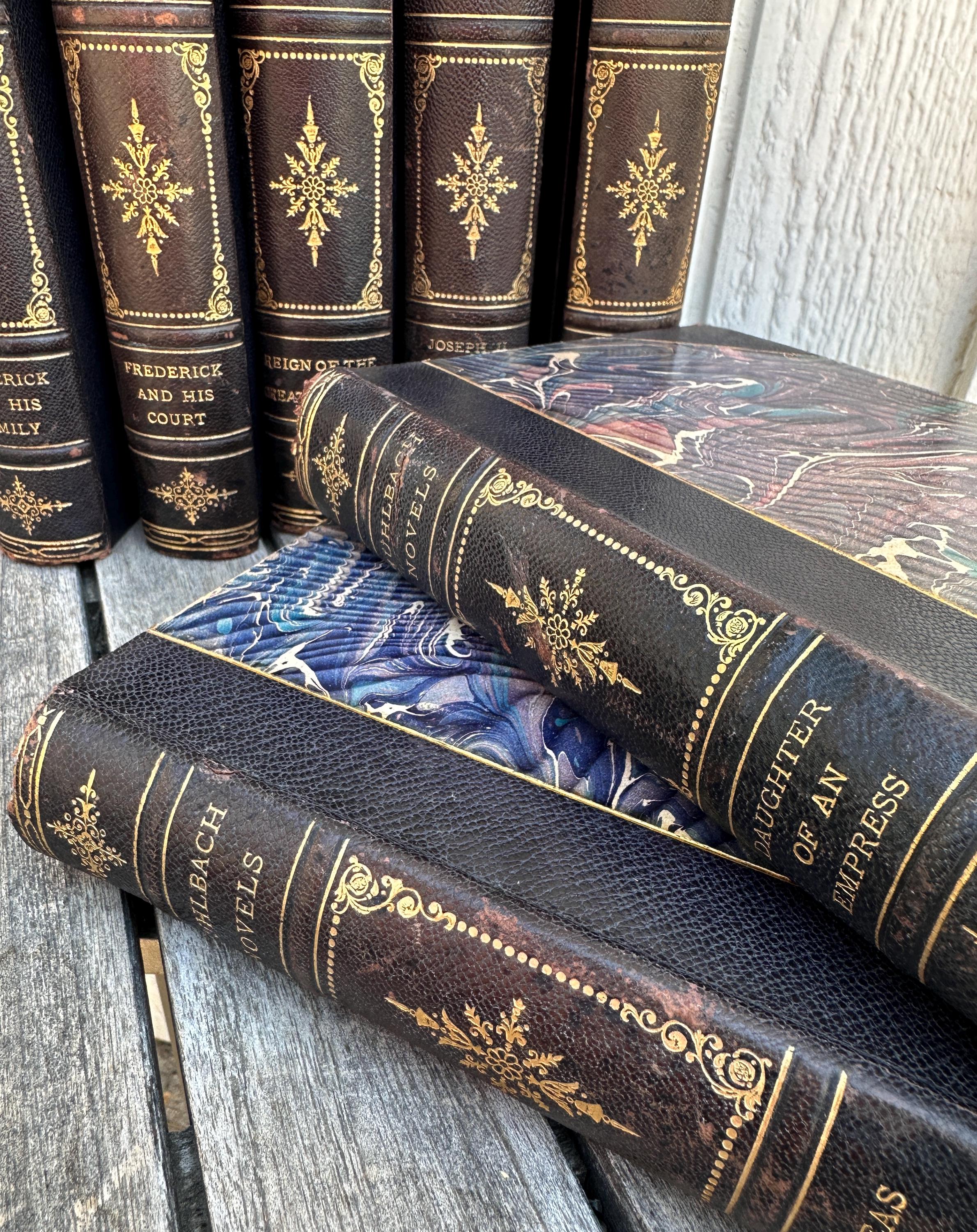Antique 1898 Set 7 of Historical Books Muhlbach Novels/ Leather Bound ...