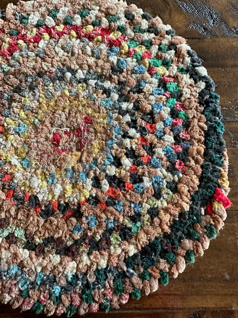 Vintage Braided Rag Rug Hand Made Primitive Cabin Décor Table Topper 12 - Etsy