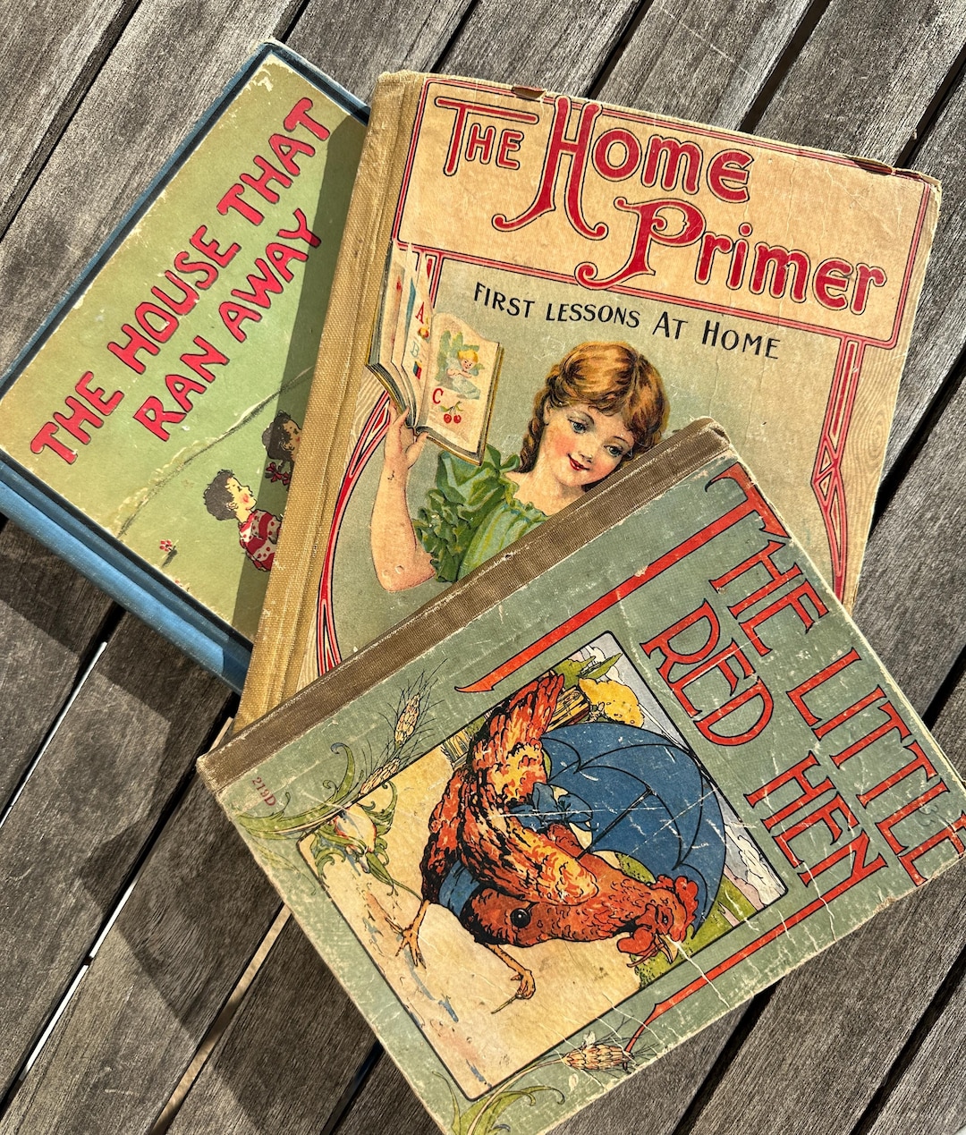 3 Antique Children's Books/ Early 1900's Reading Primer/ the Little Red ...