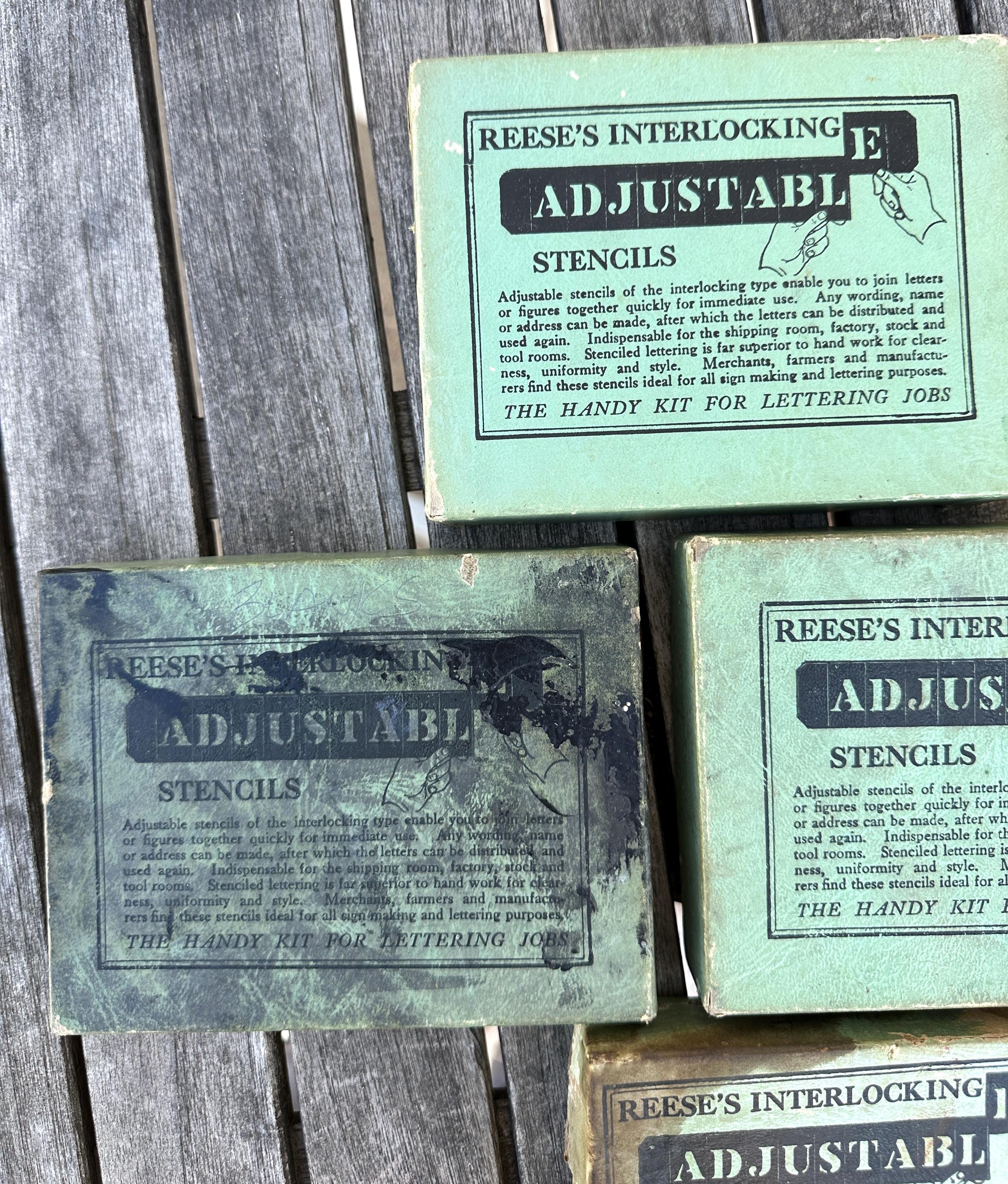 Vintage 1950's Reese's Interlocking Stencils/ Brass Letter Stencils for ...