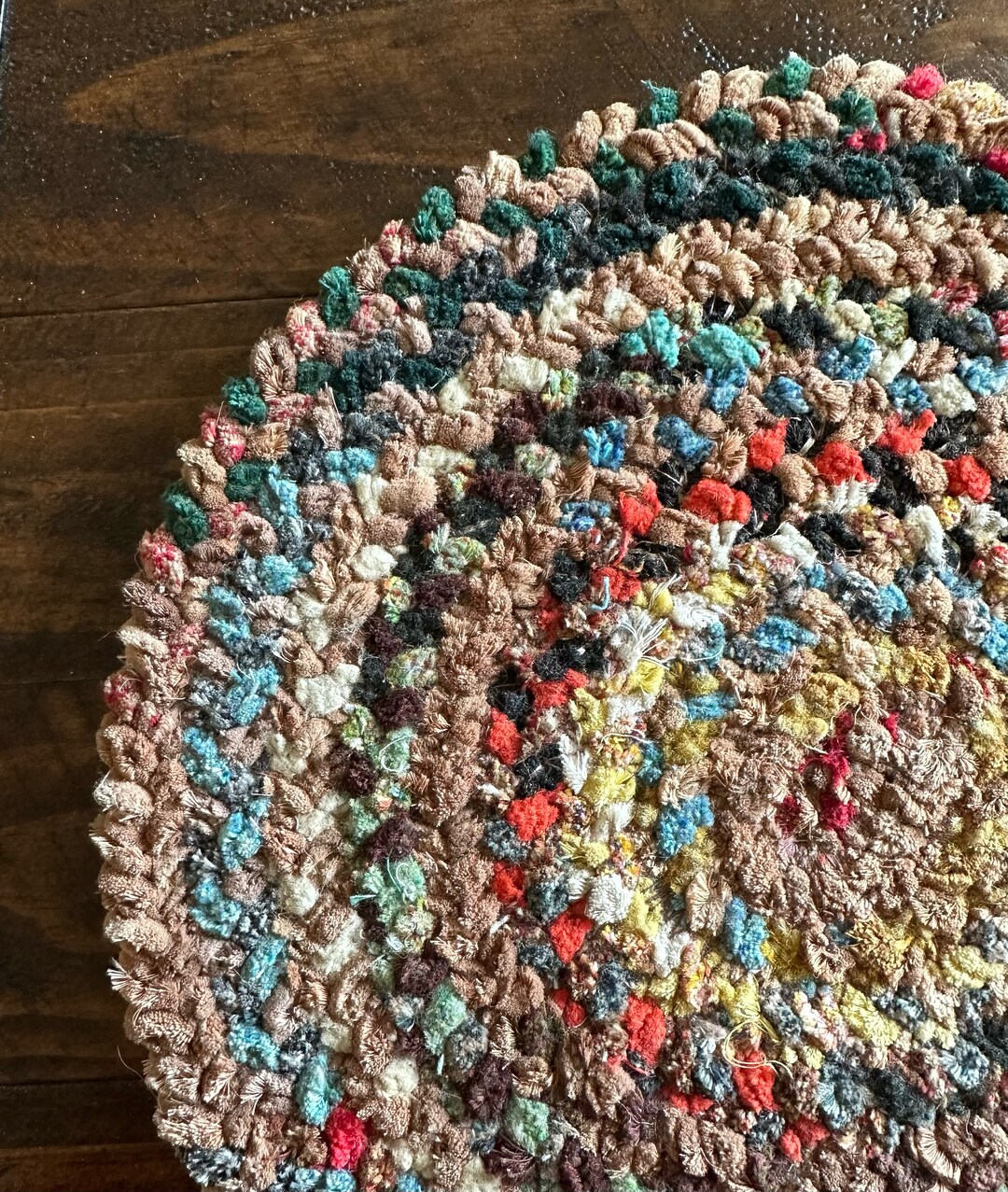 Vintage Braided Rag Rug Hand Made Primitive Cabin Décor Table Topper 12 - Etsy
