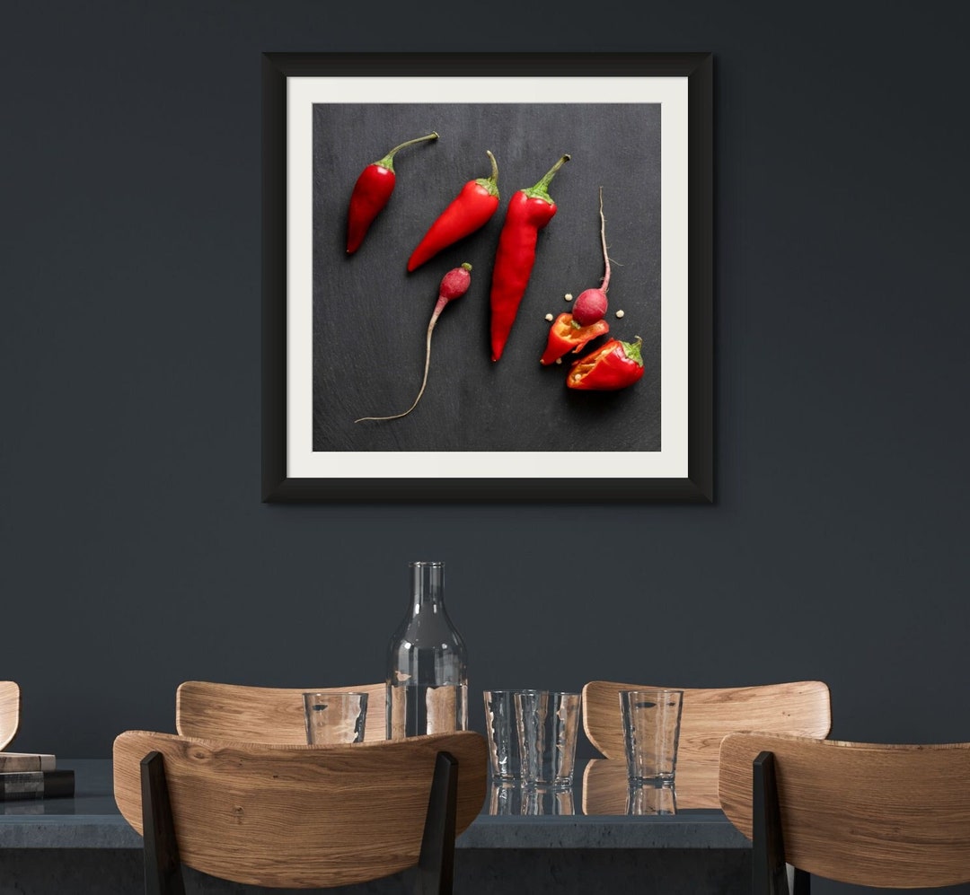 Libertine Vegetables. Photo of Radishes and Chilis on Dark - Etsy