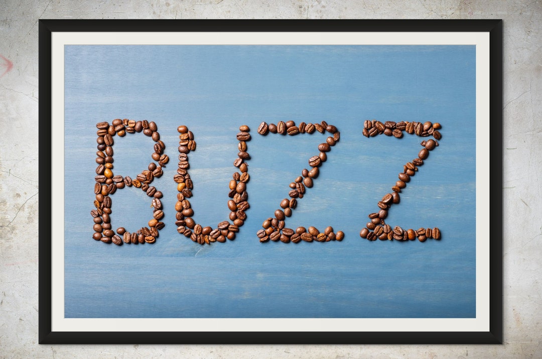 Coffee Bean "buzz" Photograph, Blue Wood Print - Etsy