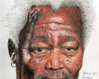 Portrait Actor Morgan Freeman - Etsy
