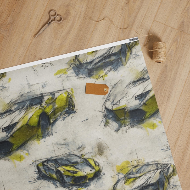 Lamborghini Sketch Wrapping Paper – Hand-drawn Concept Art for Design ...