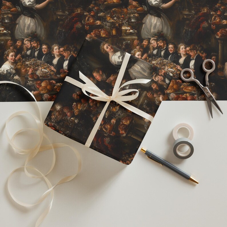 Baroque Flamboyant Art Core Wrapping Paper for Christmas, Birthday ...