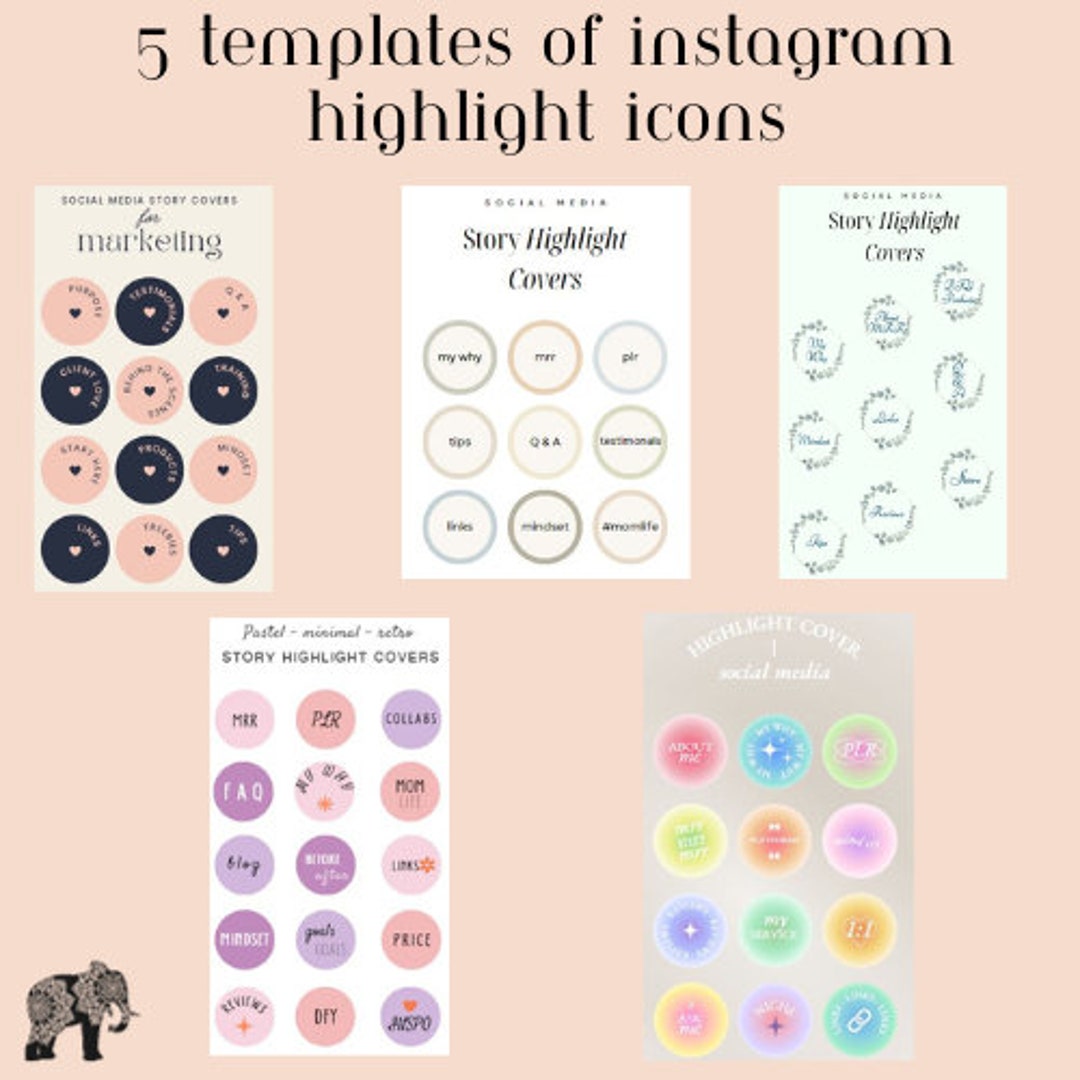 5 Instagram Highlight Templates | Instagram Highlight Digital ...