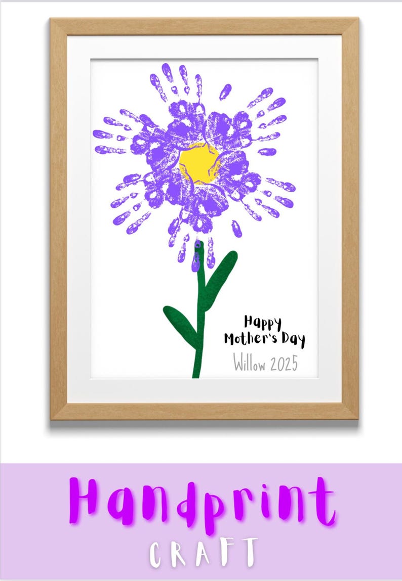 Handprint Craft. Printable With Handprints. Flowers for Mothers Day - Etsy