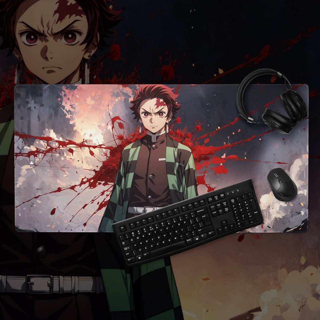 Tanjiro Kamado Demon Slayer Gaming Mouse Pad 36x18 Inch Desk Mat - Etsy