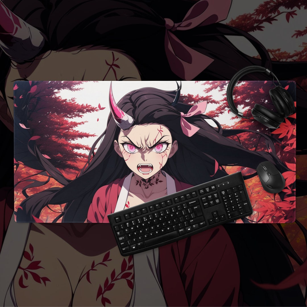 Nezuko Kamado Demon Slayer Gaming Mouse Pad 36x18 Inch Desk Mat - Etsy