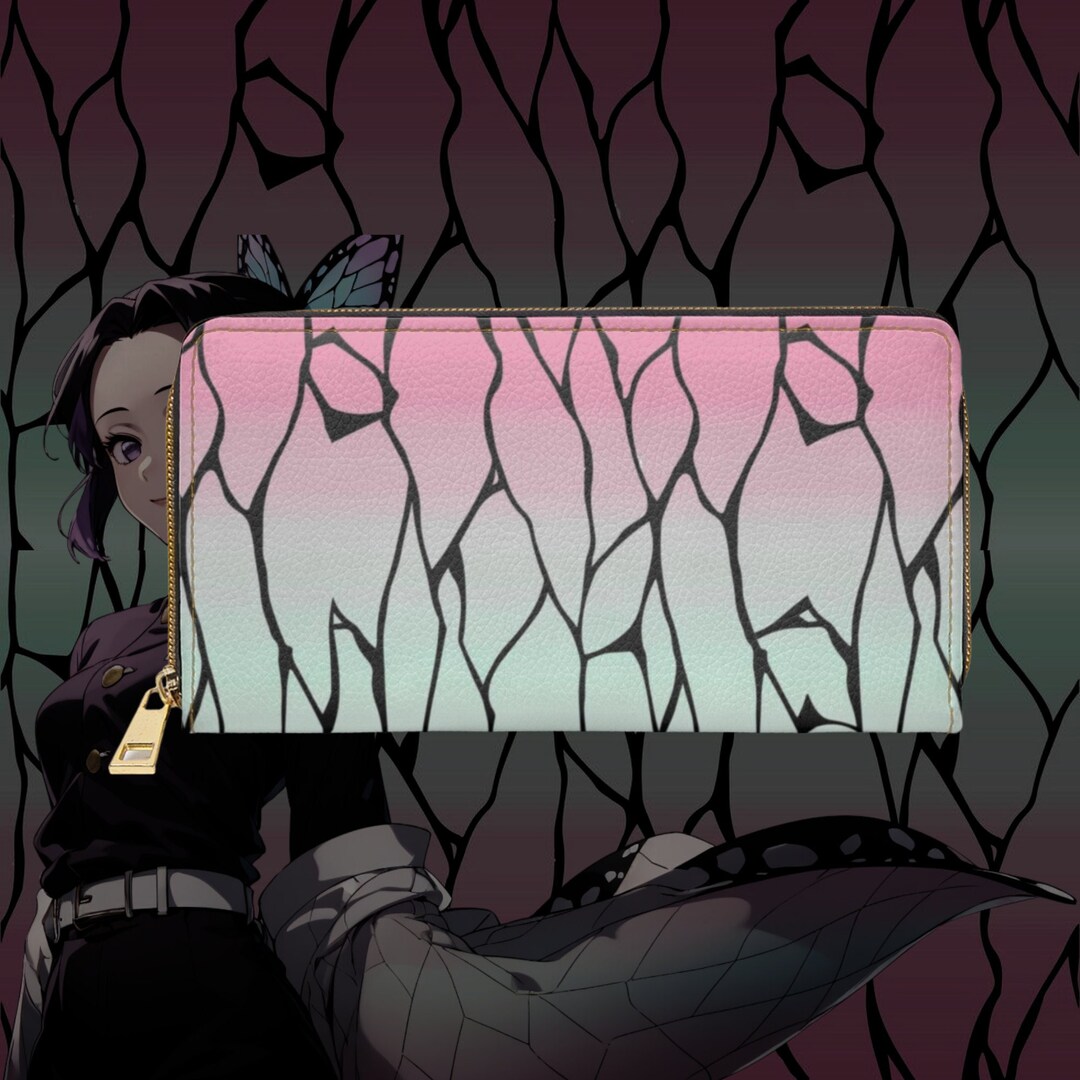 Zipper Wallet Shinobu Kocho Pattern Women Wallet Demon Slayer Anime ...