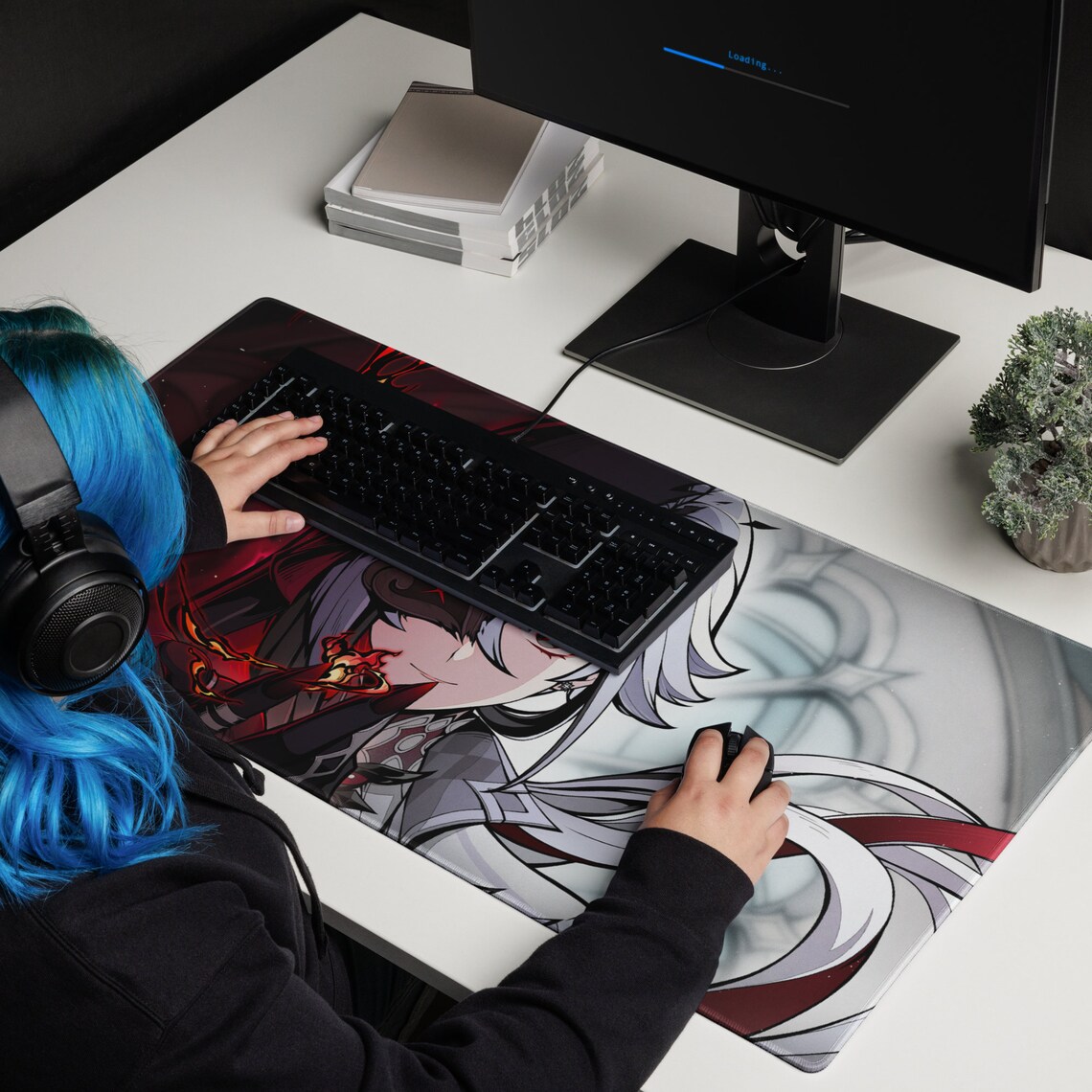 Arlecchino Genshin Impact Gaming Mouse Pad Desk Mat 36x18 & 18x16 XXXL ...