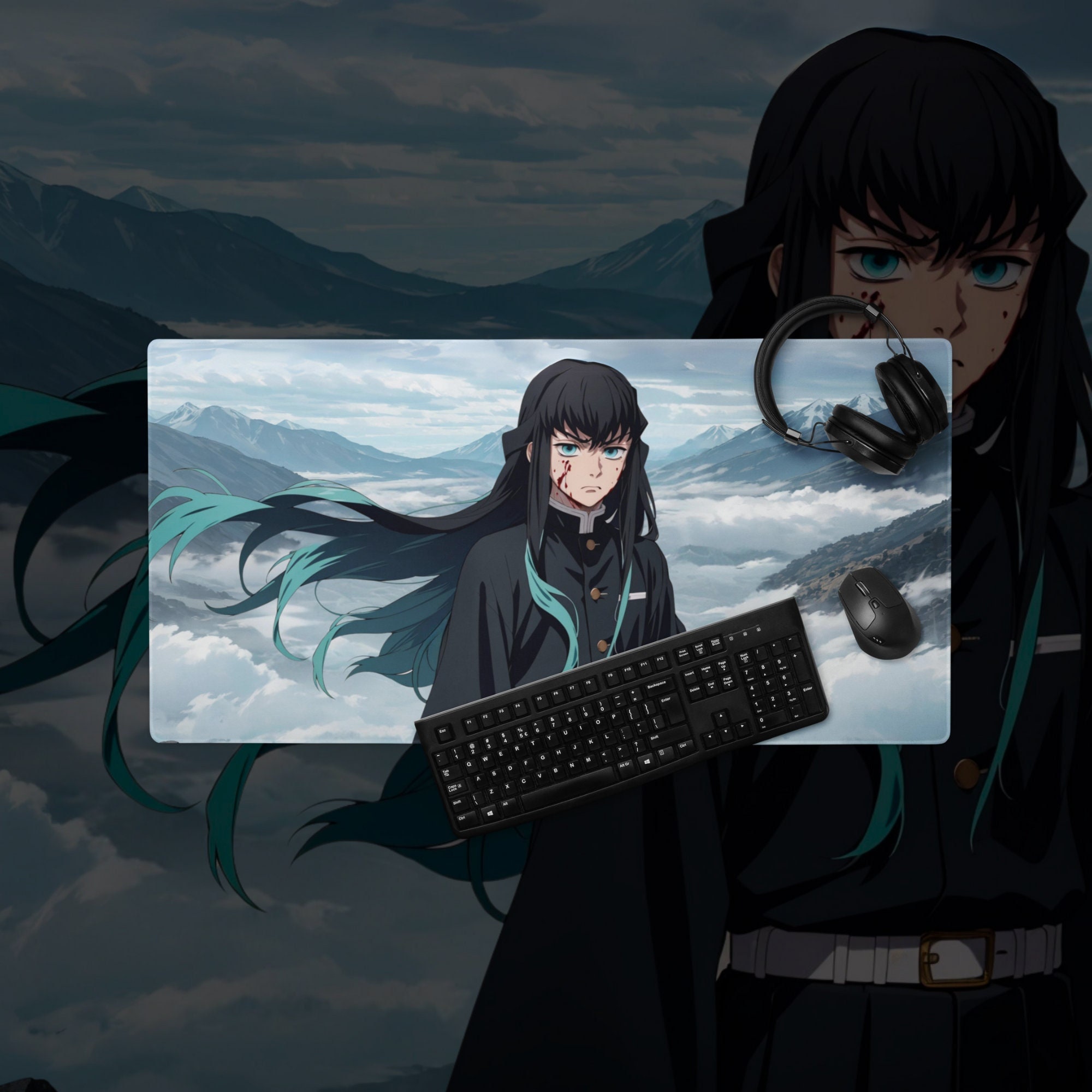 Muichiro Tokito Demon Slayer Gaming Mouse Pad 36x18 XXXL - Etsy