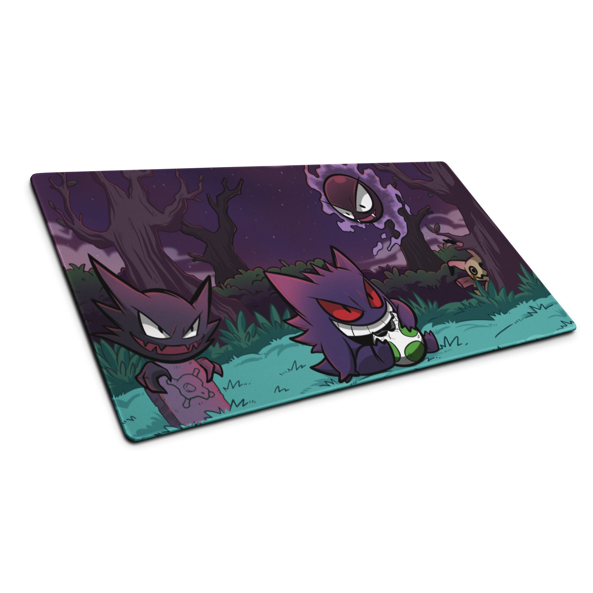 Gengar, Haunter, And Gastly Gaming Desk Mat Designed & Sold By Shaky Marla