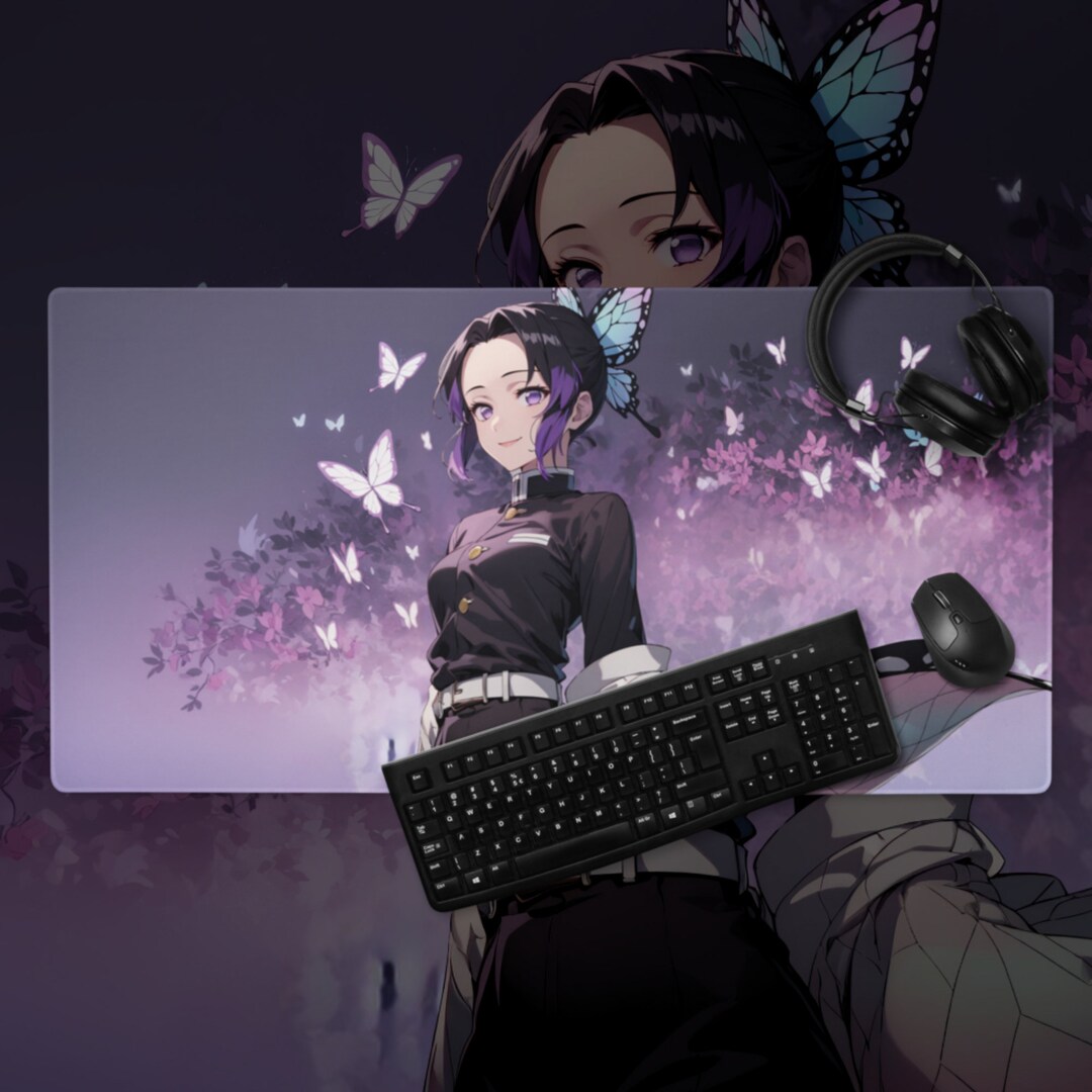 Shinobu Kocho Gaming Mouse Pad Desk Mat 36x18 XXXL Demon Slayer Hashira ...
