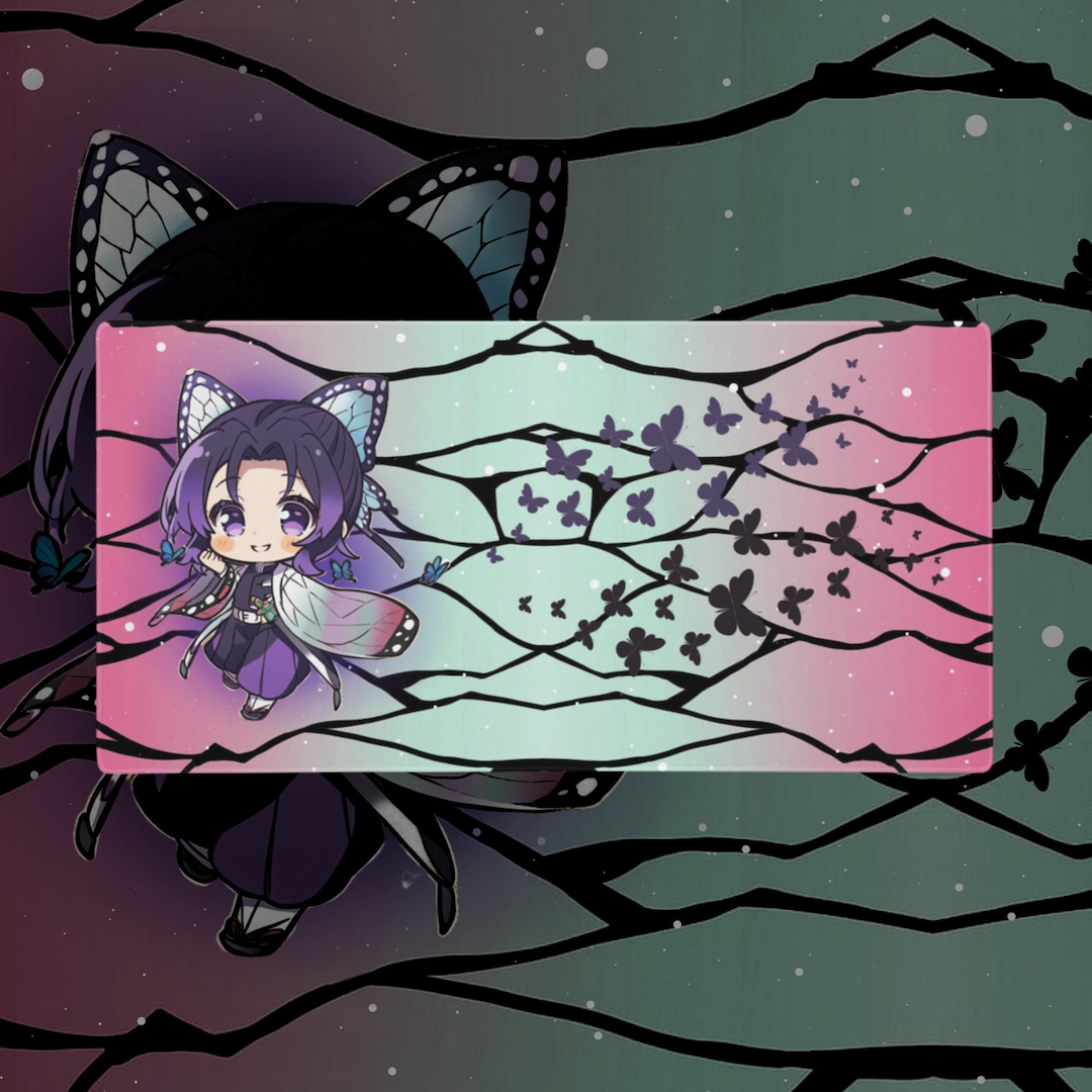Shinobu Kocho Gaming Mouse Pad Chibi Desk Mat Demon Slayer - Etsy