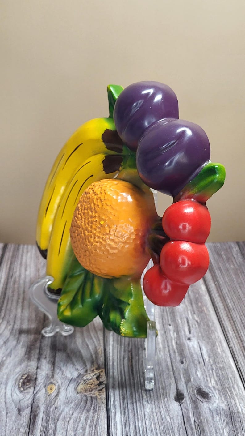 Mid Century Modern Chalkware Fruit Wall Art | Vintage Kitchen Decor ...