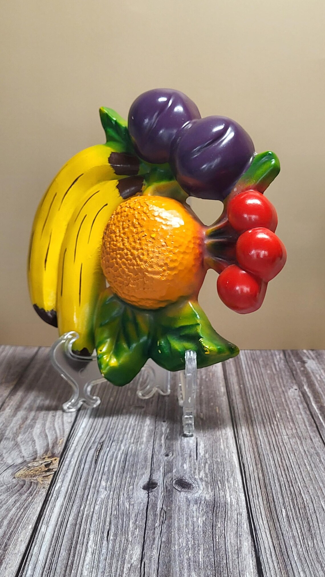 Mid Century Modern Chalkware Fruit Wall Art | Vintage Kitchen Decor ...