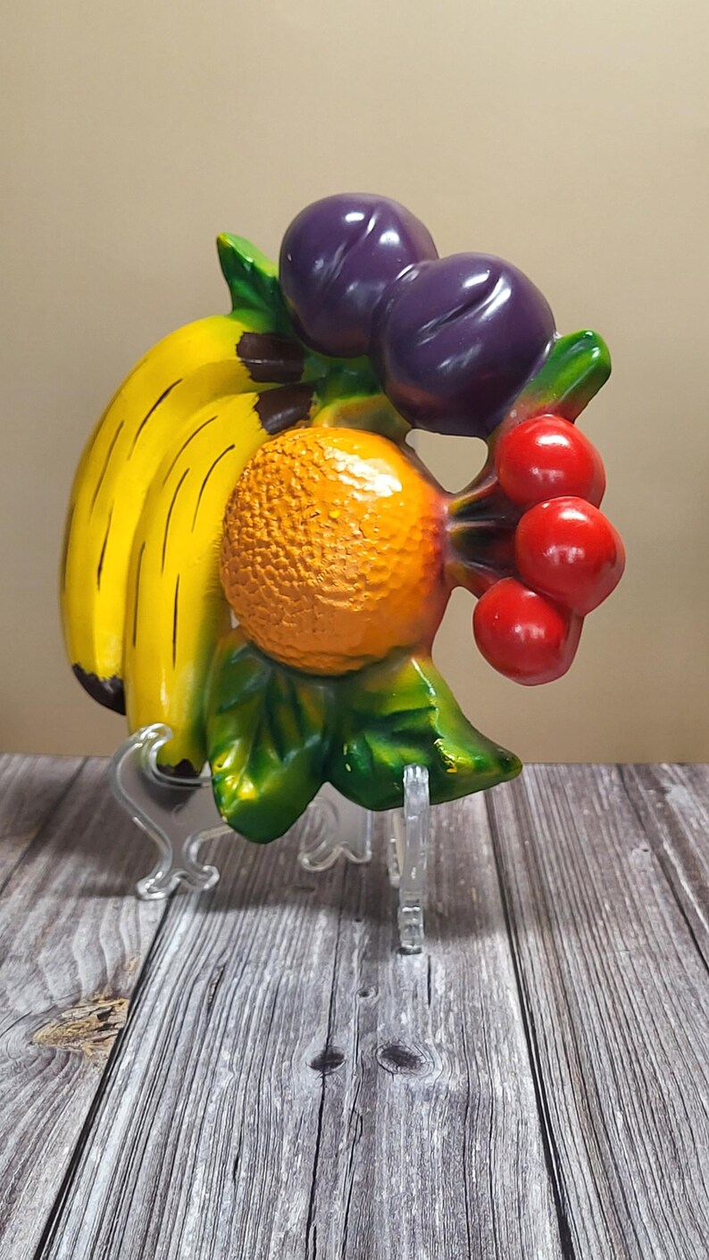 Mid Century Modern Chalkware Fruit Wall Art | Vintage Kitchen Decor ...