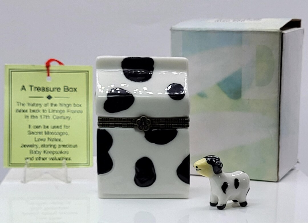 Moo Cow Carton of Milk With Cow Trinket. Made by Direct Connection. - Etsy