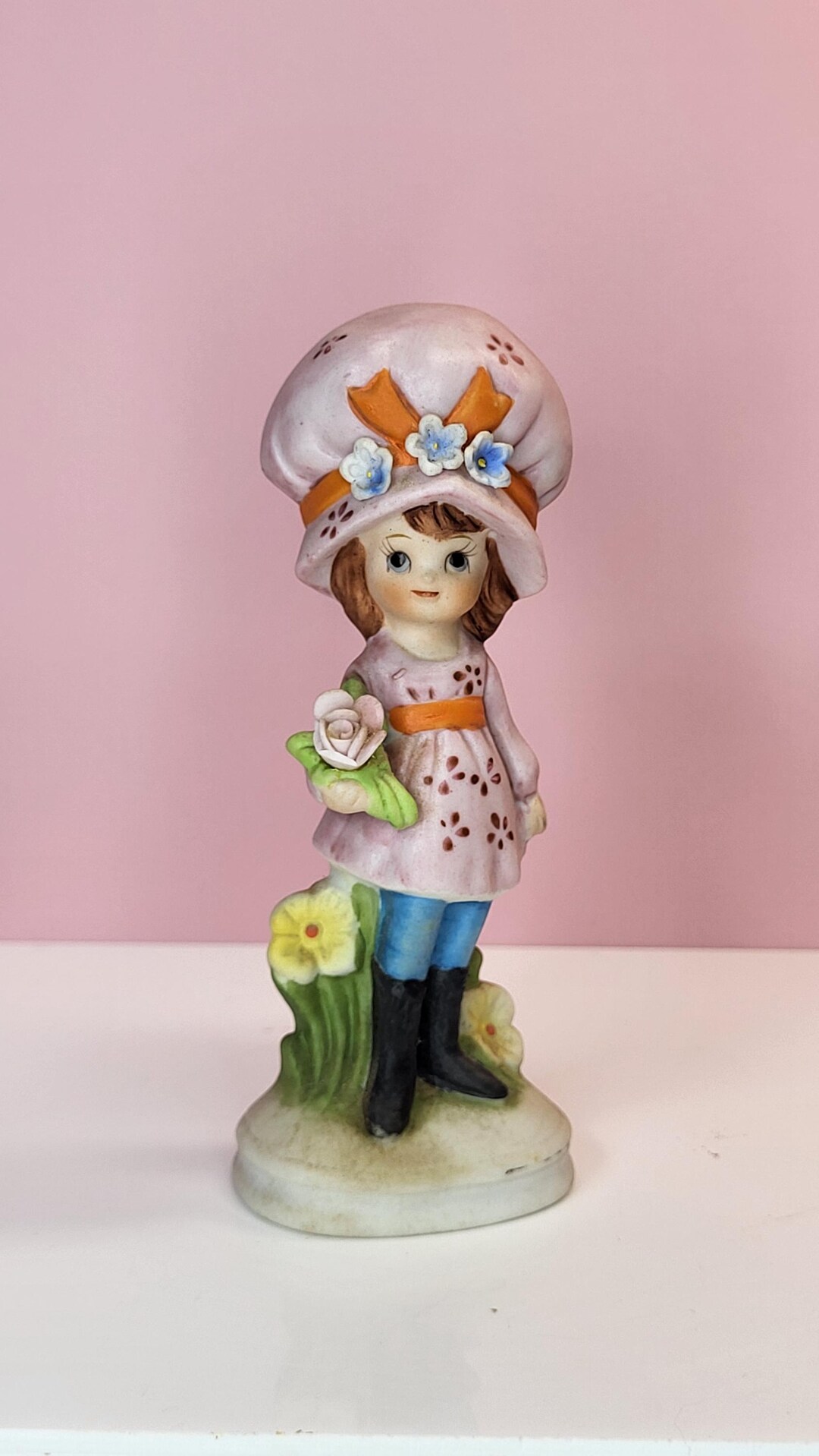 Vintage Holly Hobbie Napcoware Figurine Girl With Pink Bonnet and ...