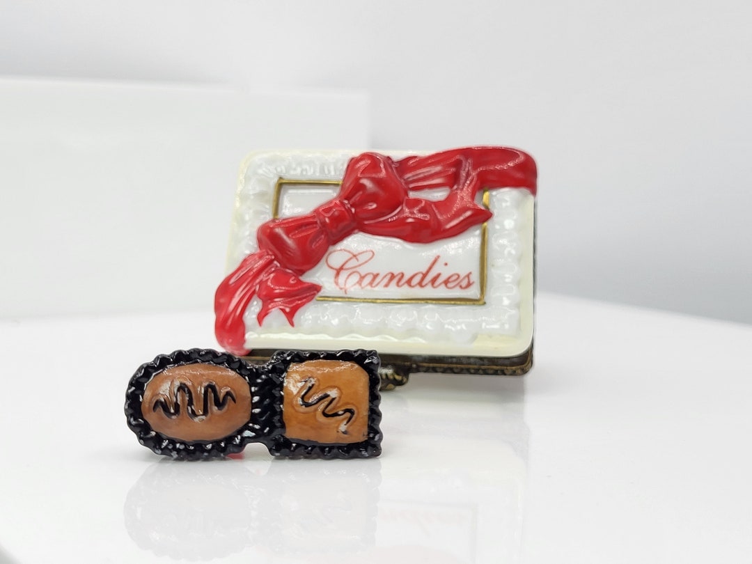Box of Candy With Chocolates Trinket Porcelain Hinged Box Made by ...