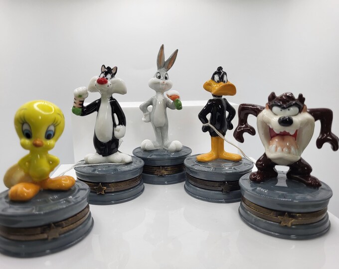 Set of 5 Loony Tunes Characters Porcelain Ring Boxes Made by Midwest of ...