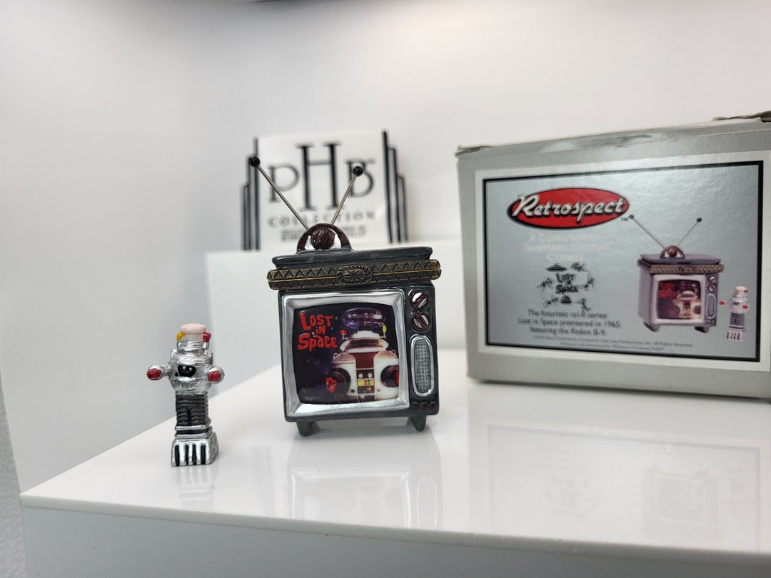 Lost in Space Retro TV Set With Robot Trinket Porcelain Hinged Box Made ...