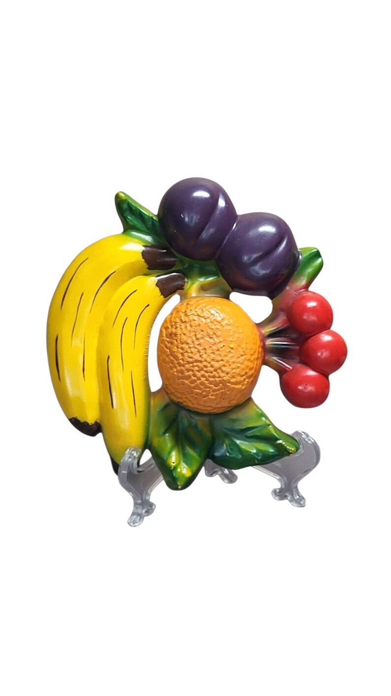 Mid Century Modern Chalkware Fruit Wall Art | Vintage Kitchen Decor ...