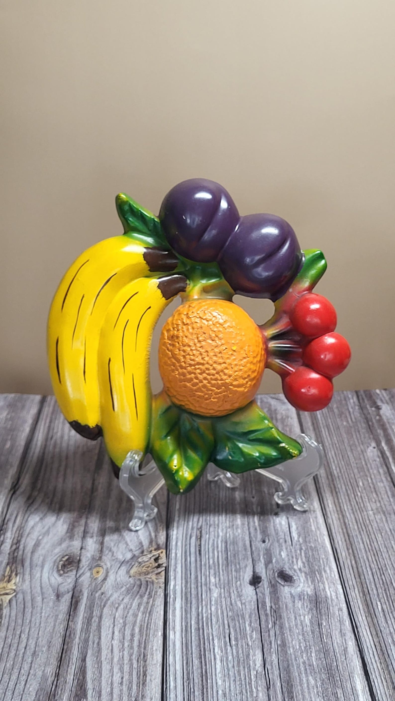 Mid Century Modern Chalkware Fruit Wall Art | Vintage Kitchen Decor ...