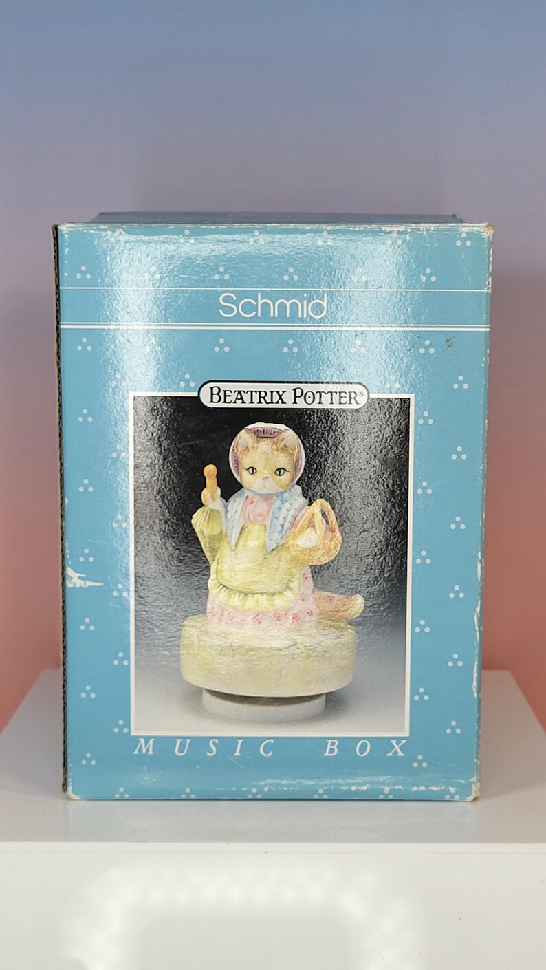 Vintage Schmid Beatrix Potter Mrs. Ribby Music Box | Revolving Cat ...