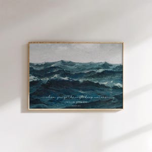 When You Go Through Deep Waters Scripture Wall Art, Isaiah 43 2, Bible ...