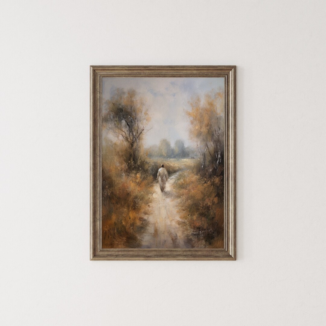 Jesus on the Path Wall Art Come Follow Me Jesus Christ - Etsy