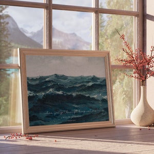 When You Go Through Deep Waters Scripture Wall Art, Isaiah 43 2, Bible ...