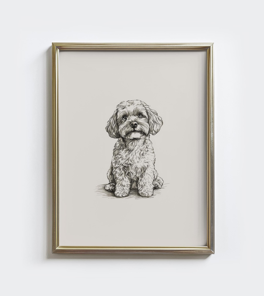 Cavapoo Sketch Print: Vintage Dog Art, Farmhouse Decor (digital ...