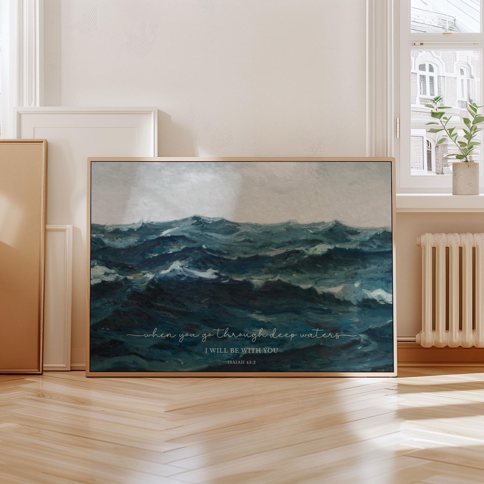 When You Go Through Deep Waters Scripture Wall Art, Isaiah 43 2, Bible ...
