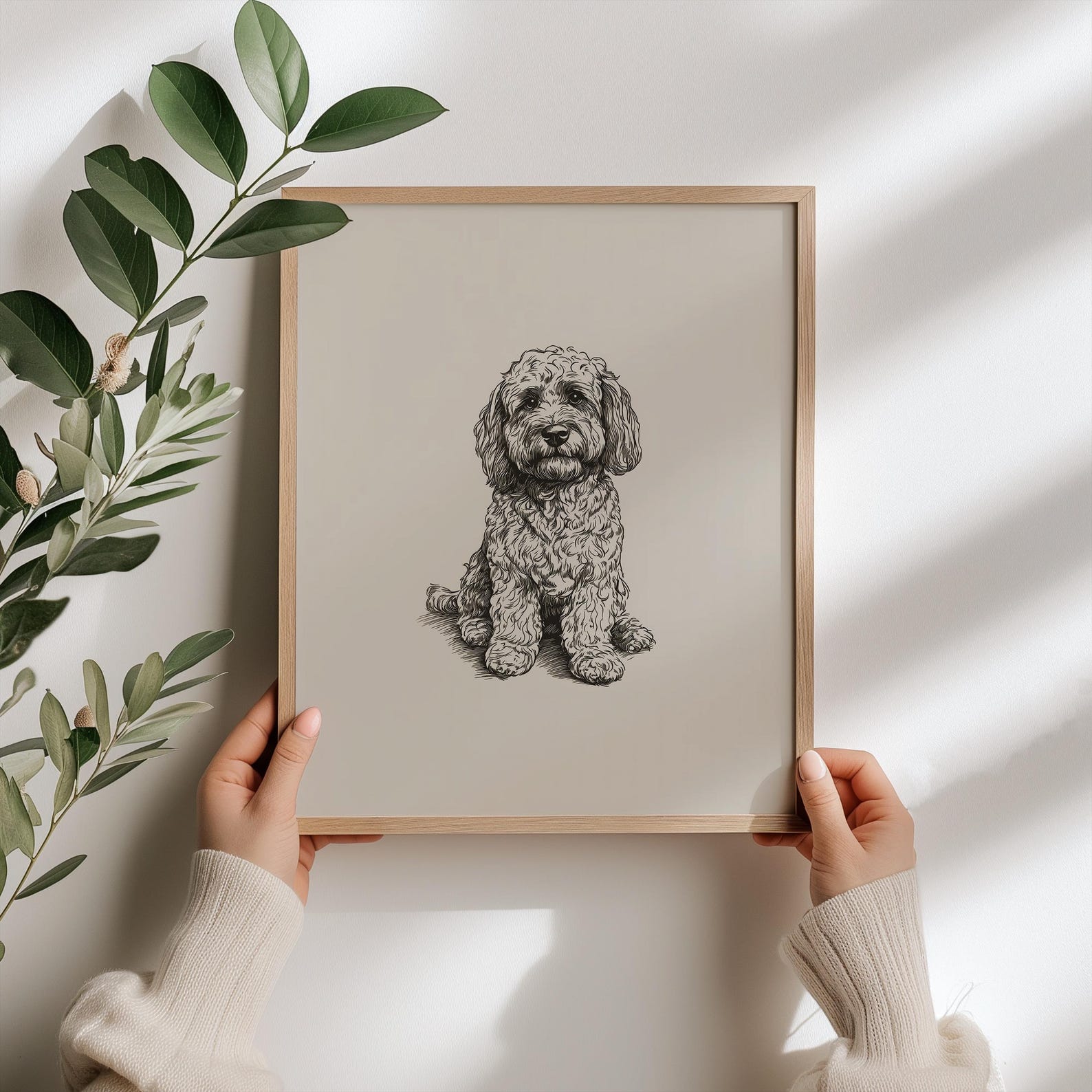 Cockapoo Sketch Print: Vintage Dog Drawing Wall Art - Farmhouse Wall ...