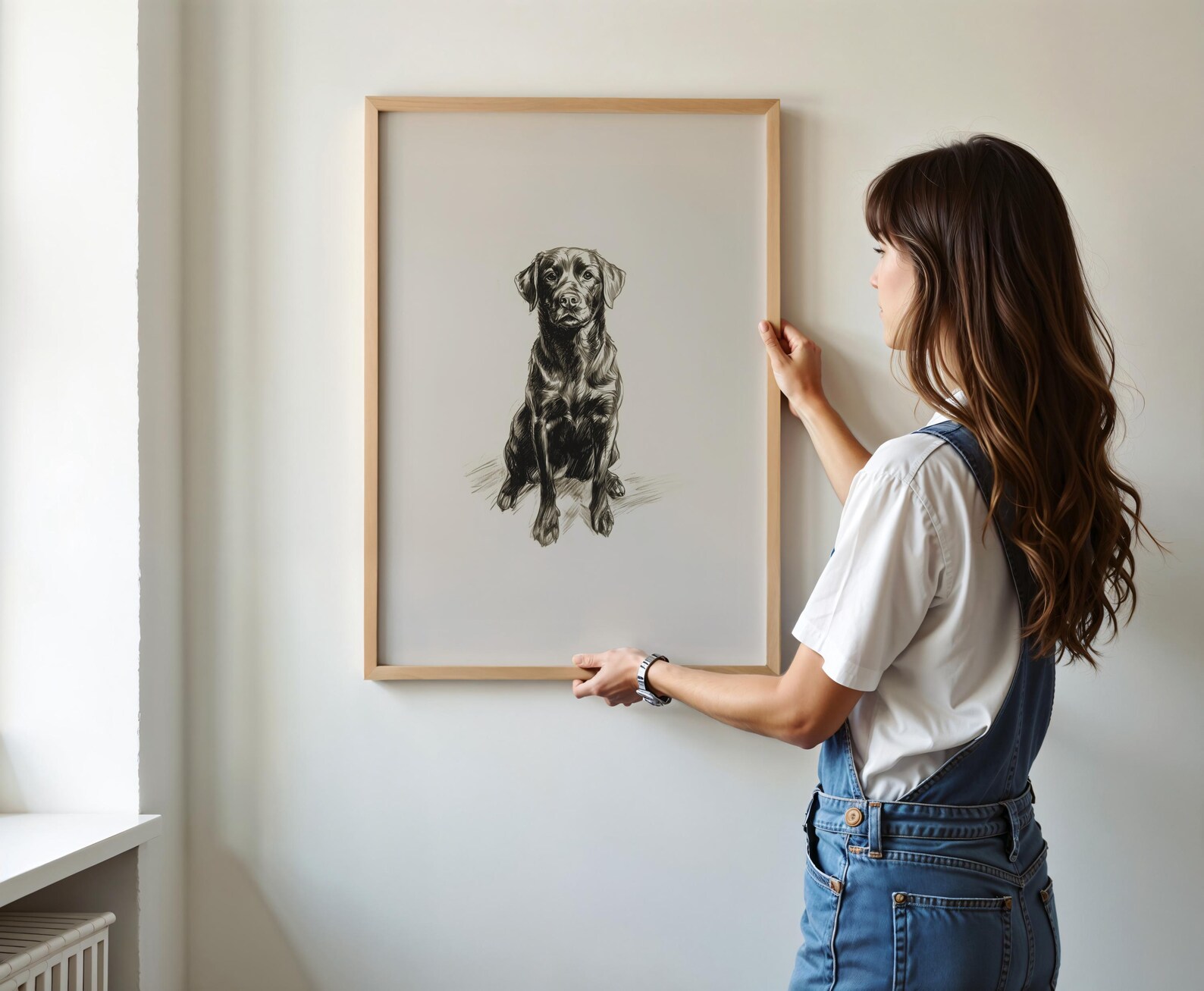 Labrador Sketch Print: Vintage Black Lab Dog Drawing Wall Art ...