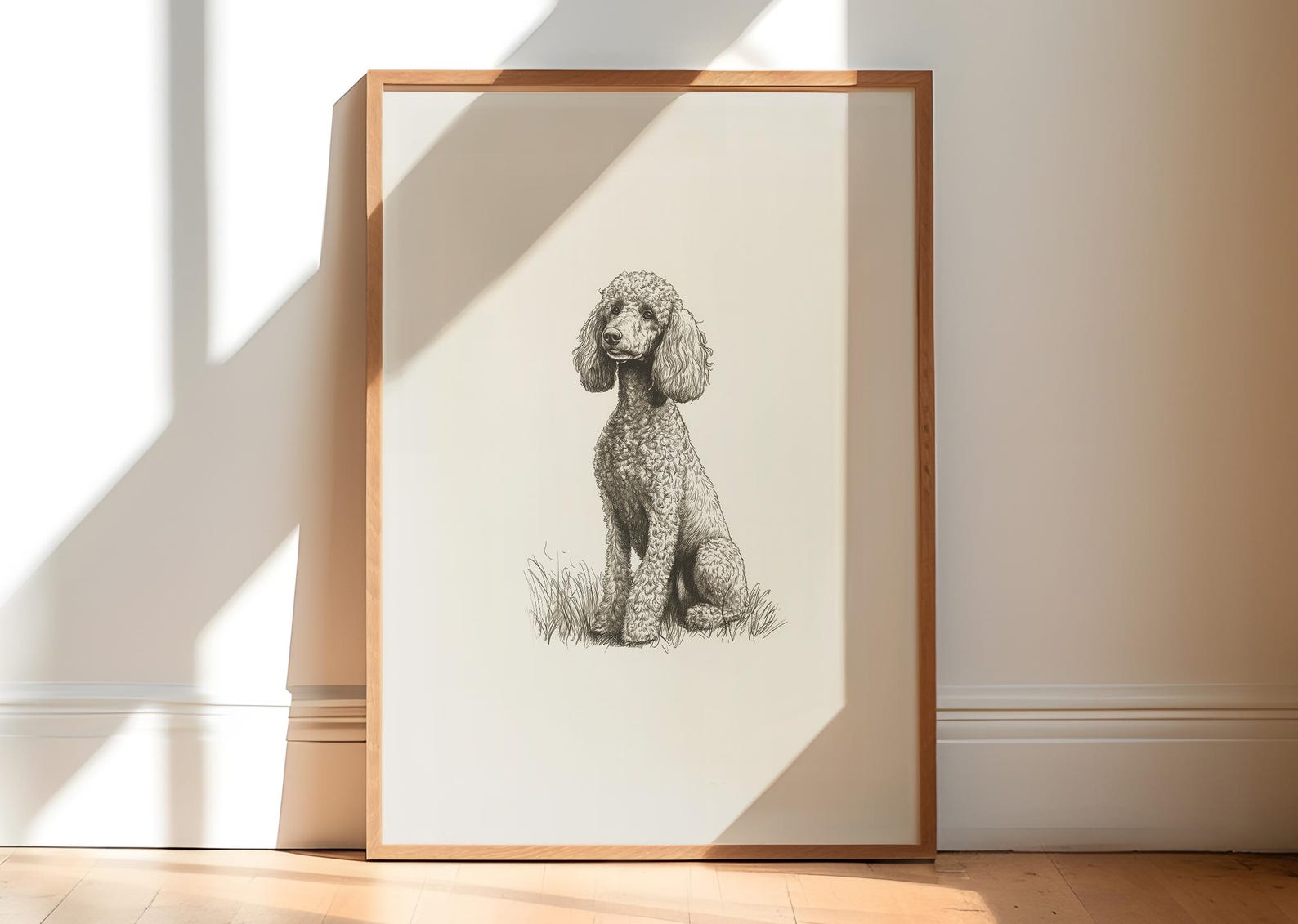Vintage Poodle Sketch Print: Dog Drawing Wall Art - Farmhouse Wall ...