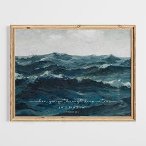 When You Go Through Deep Waters Scripture Wall Art, Isaiah 43 2, Bible ...
