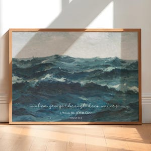 When You Go Through Deep Waters Scripture Wall Art, Isaiah 43 2, Bible ...