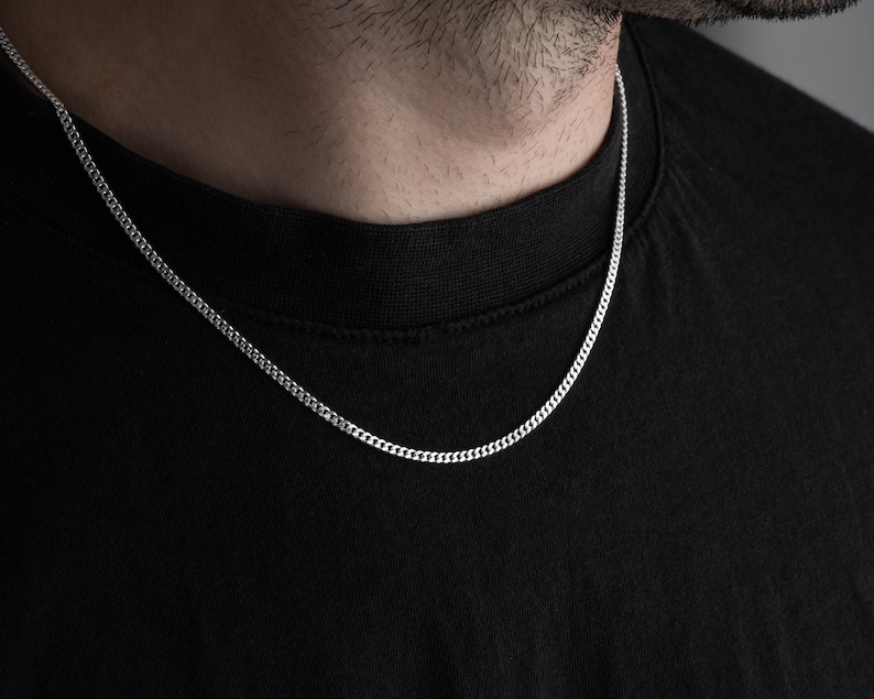 Connell Chain Sterling Silver Men Curb Chain Necklace - Etsy